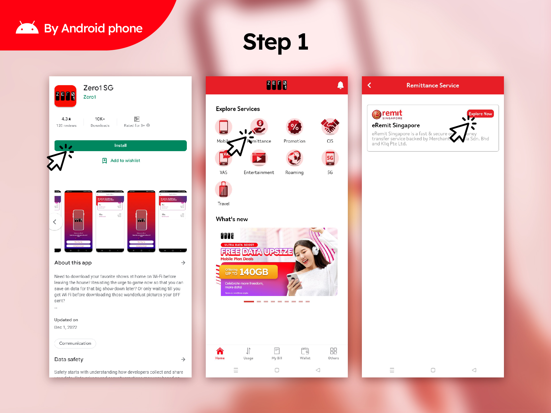 A guide on how to sign up for eRemit Singapore - Zero1 Unlimited Mobile Plans