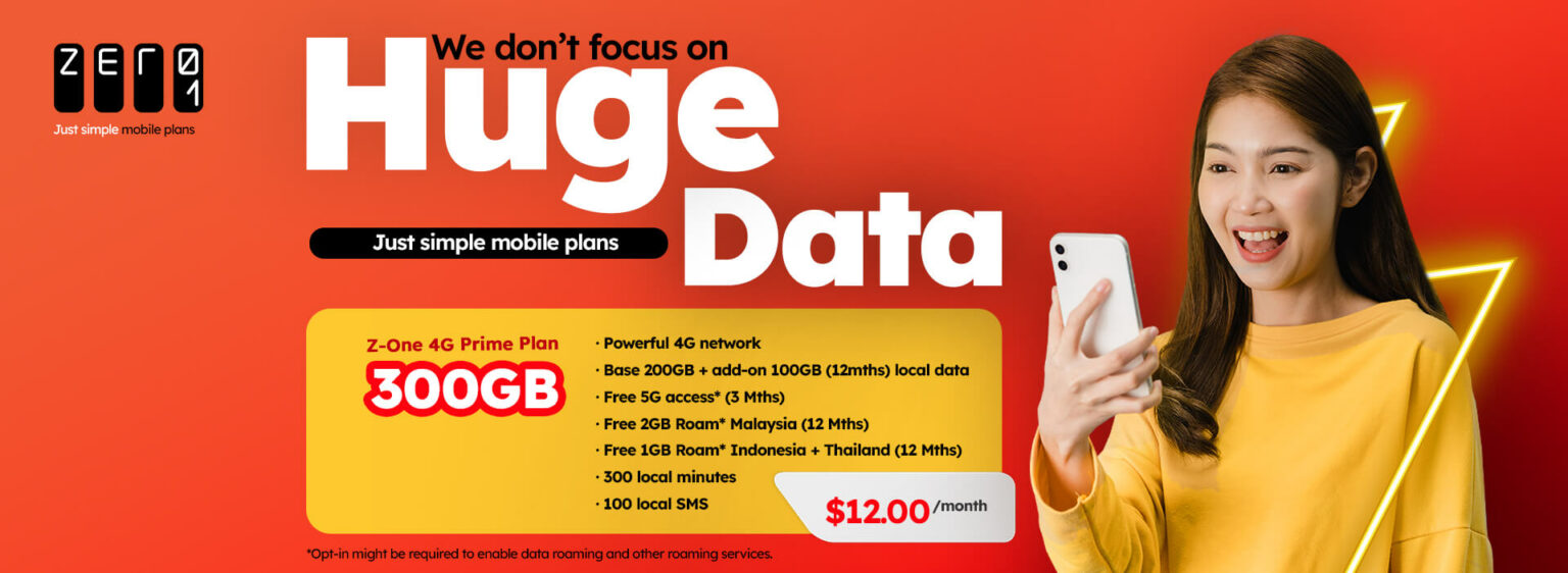 Z-One 4G Prime Plan: 300GB for $12.00 Forever - Let's Zero™ in