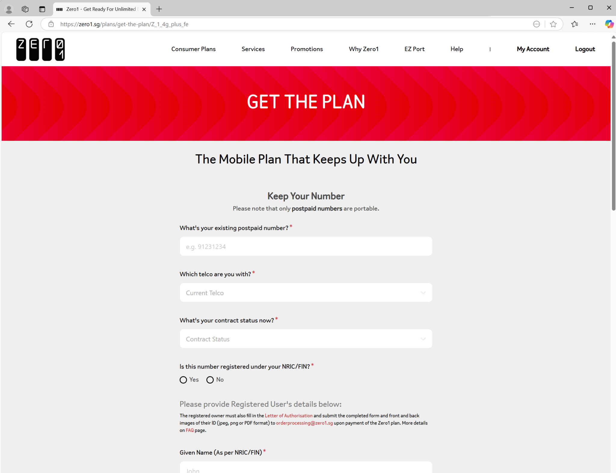 A Guide on How to Sign Up for a Zero1 Mobile Plan - Let's Zero™ in